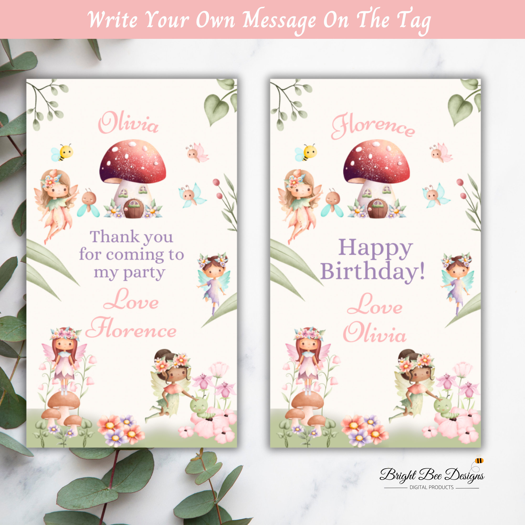 Editable Fairy Tags Fairy Gift Tags Fairy Party Favor - Etsy