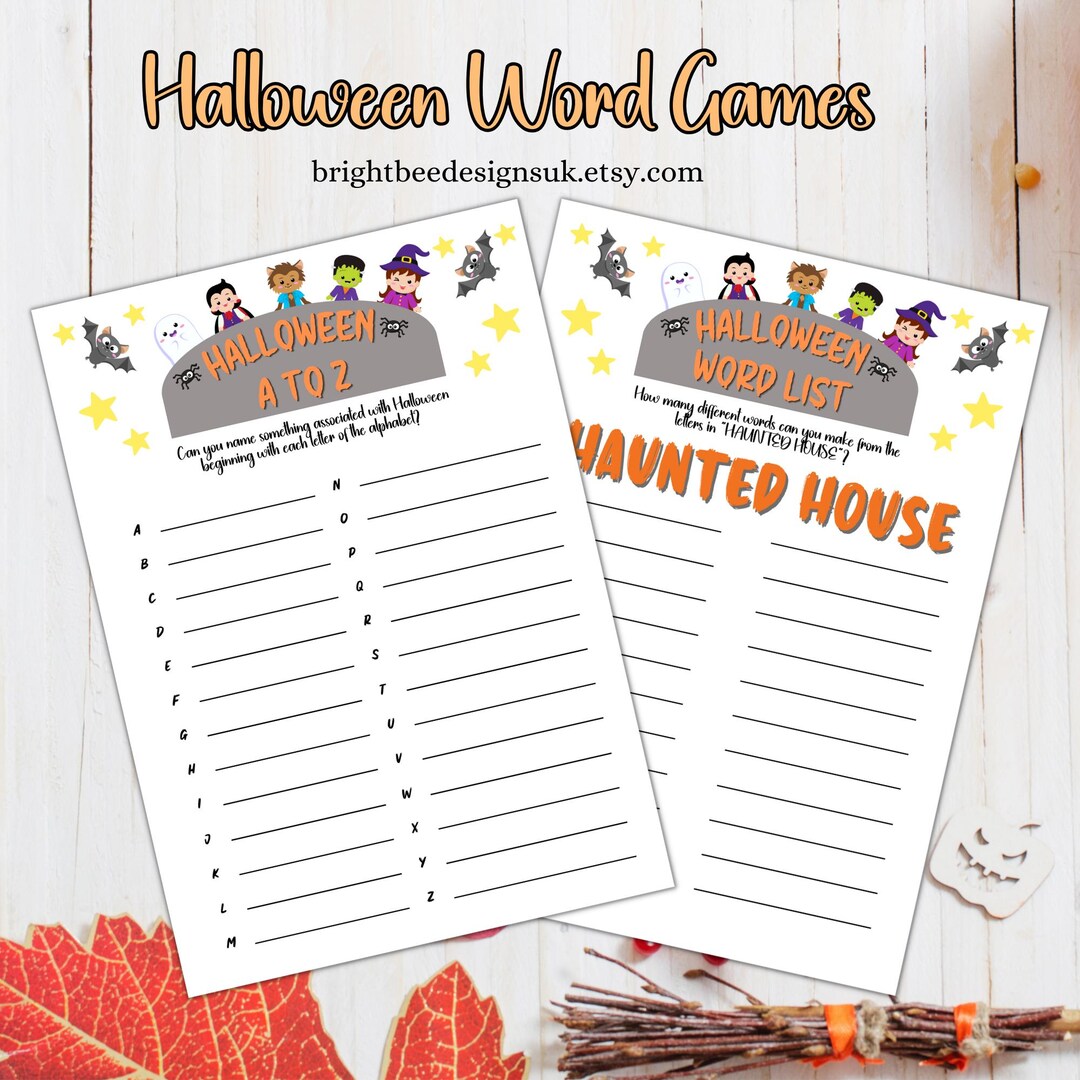 Printable Halloween Word Games for Kids Teens and Adults,halloween Word ...