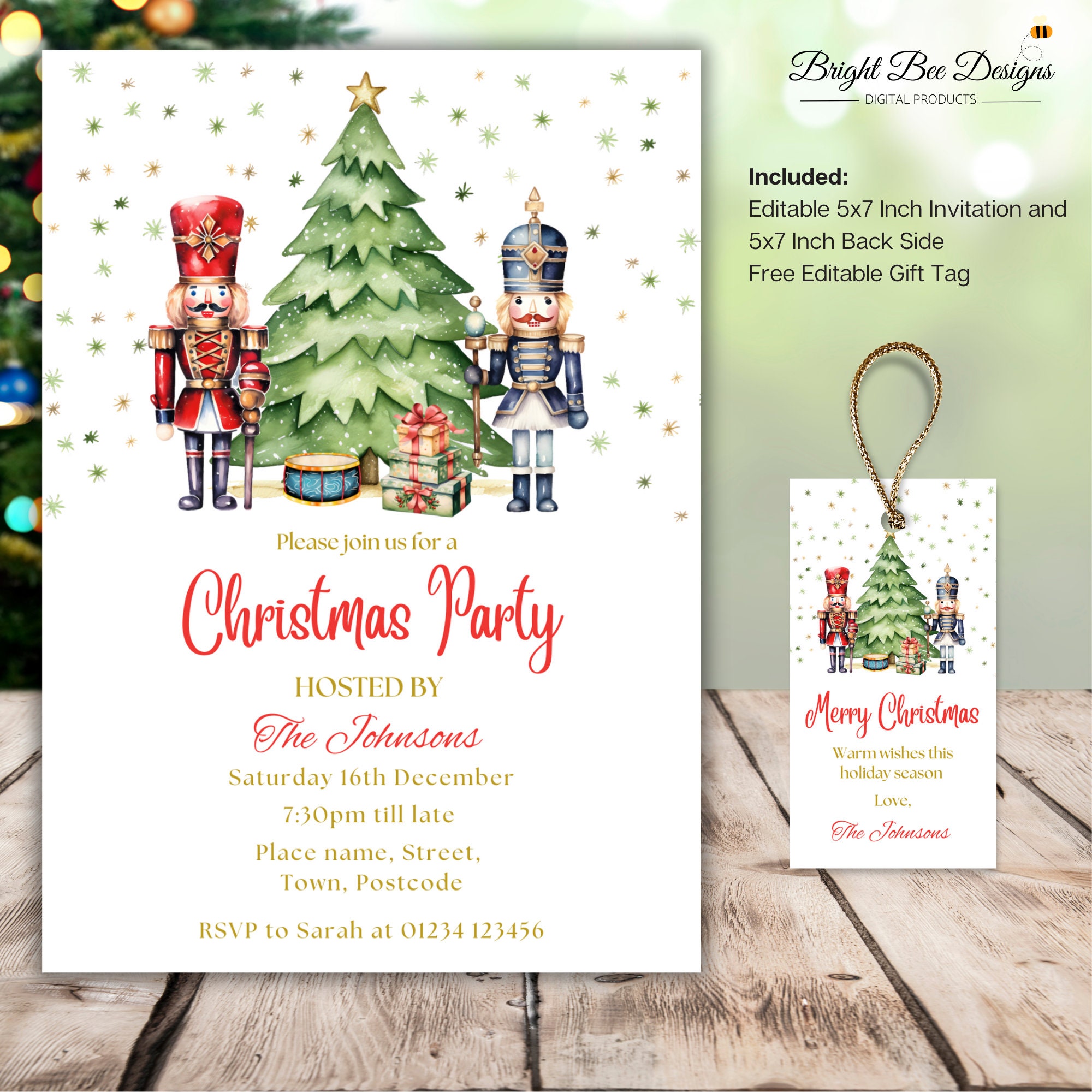 Editable Nutcracker Christmas Party Invitation Template,winter Party ...
