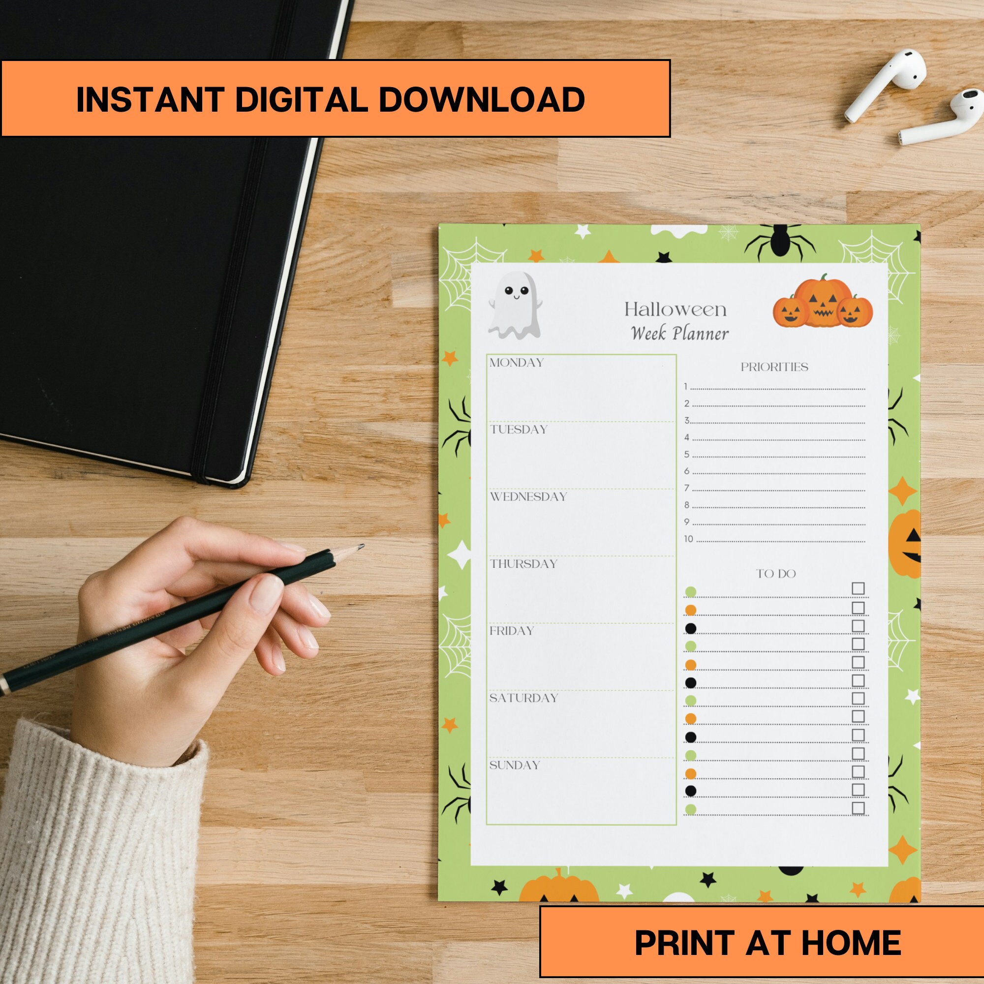 Printable Halloween Planner, Spooky Family Party Organiser, Fall ...