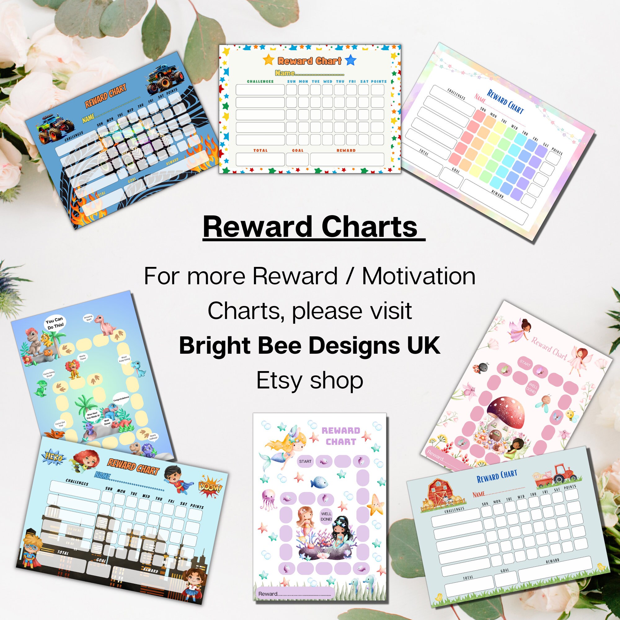 Rainbow Reward Chart, Printable Kids Rainbow Chore Chart, Rainbow Potty ...