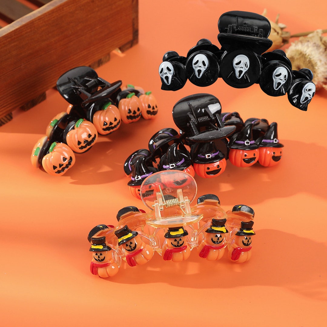Halloween Pumpkin Hair Clip,skull Hair Clips,spooky Hair Clip,devil ...