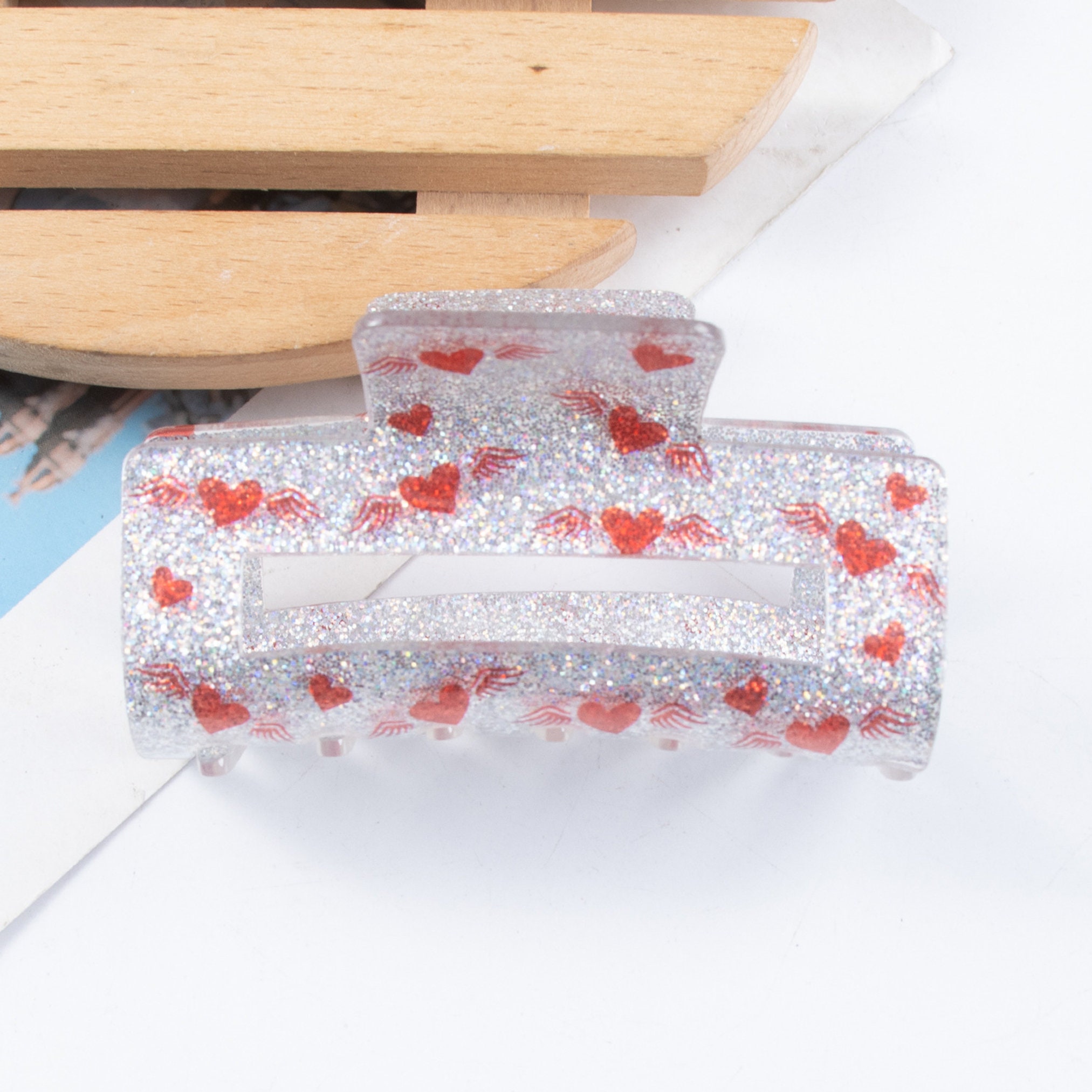 Valentines Day Hair Clip,heart Hair Claw Clips,valentine's Day Hair ...