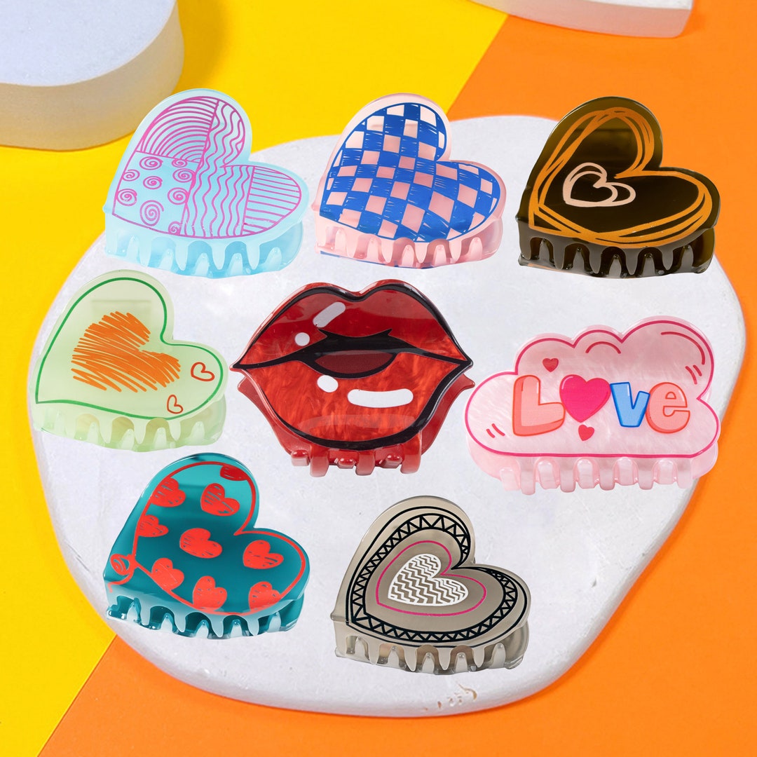 Heart Hair Clip,valentine Hair Clip,valentines Day Gift,gift for Her - Etsy