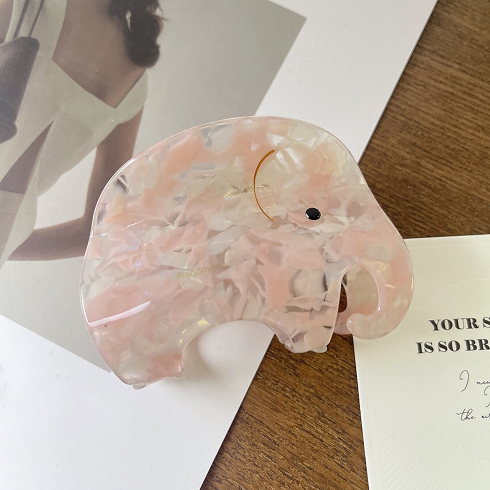 Elephant Hair Claw Clips,cute Elephant Acetate Hair Claw,elephant Hair ...