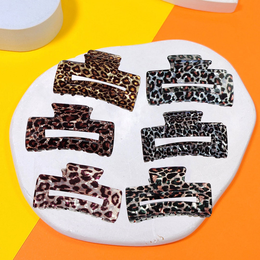 Leopard Print Hair Clip,leopard Hair Claw Clip,rectangle Claw Clip,gift ...