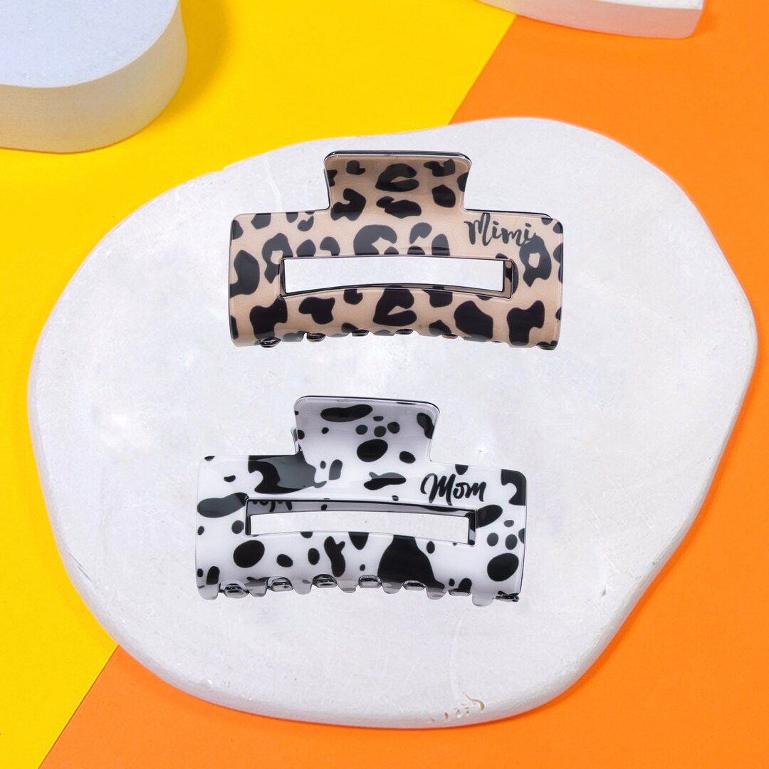 Cow Print Rectangle Hair Claw Clip,cow Series Hair Claws for Women,cow ...