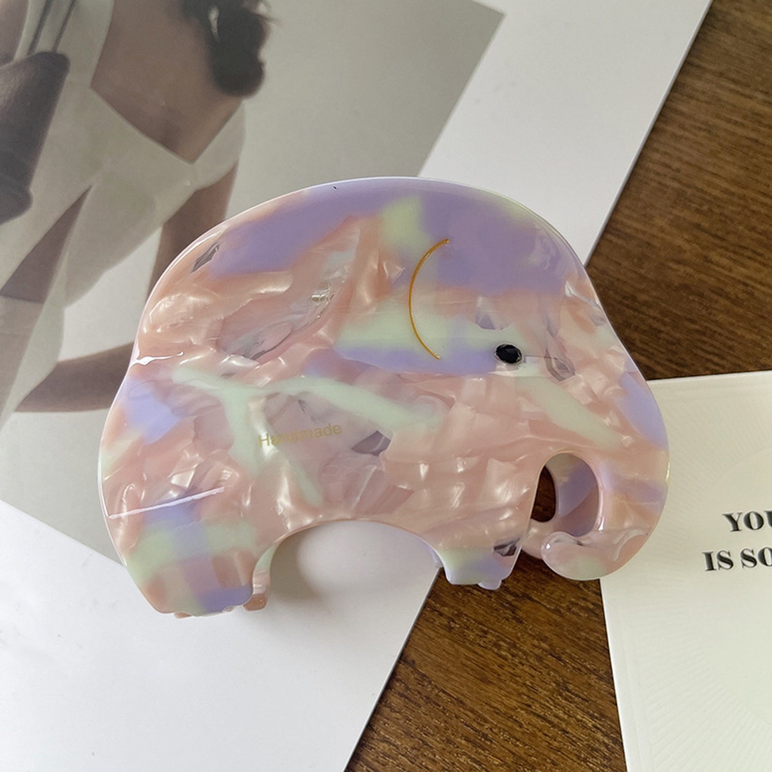 Elephant Hair Claw Clips,cute Elephant Acetate Hair Claw,elephant Hair ...