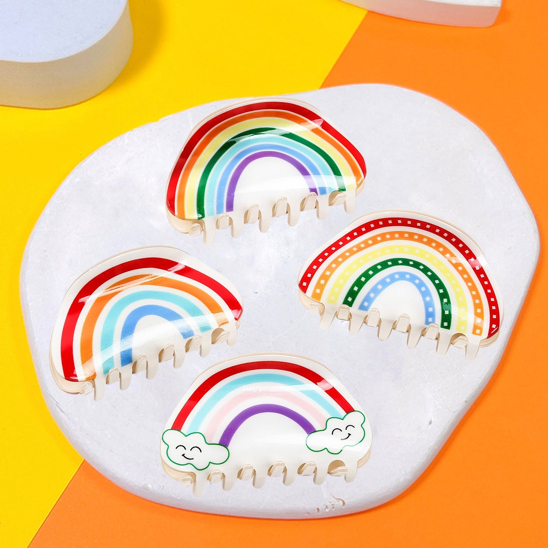 Rainbow Cloud Hair Clips,rainbow Hair Claw,cute Rainbow Hair Clips for ...
