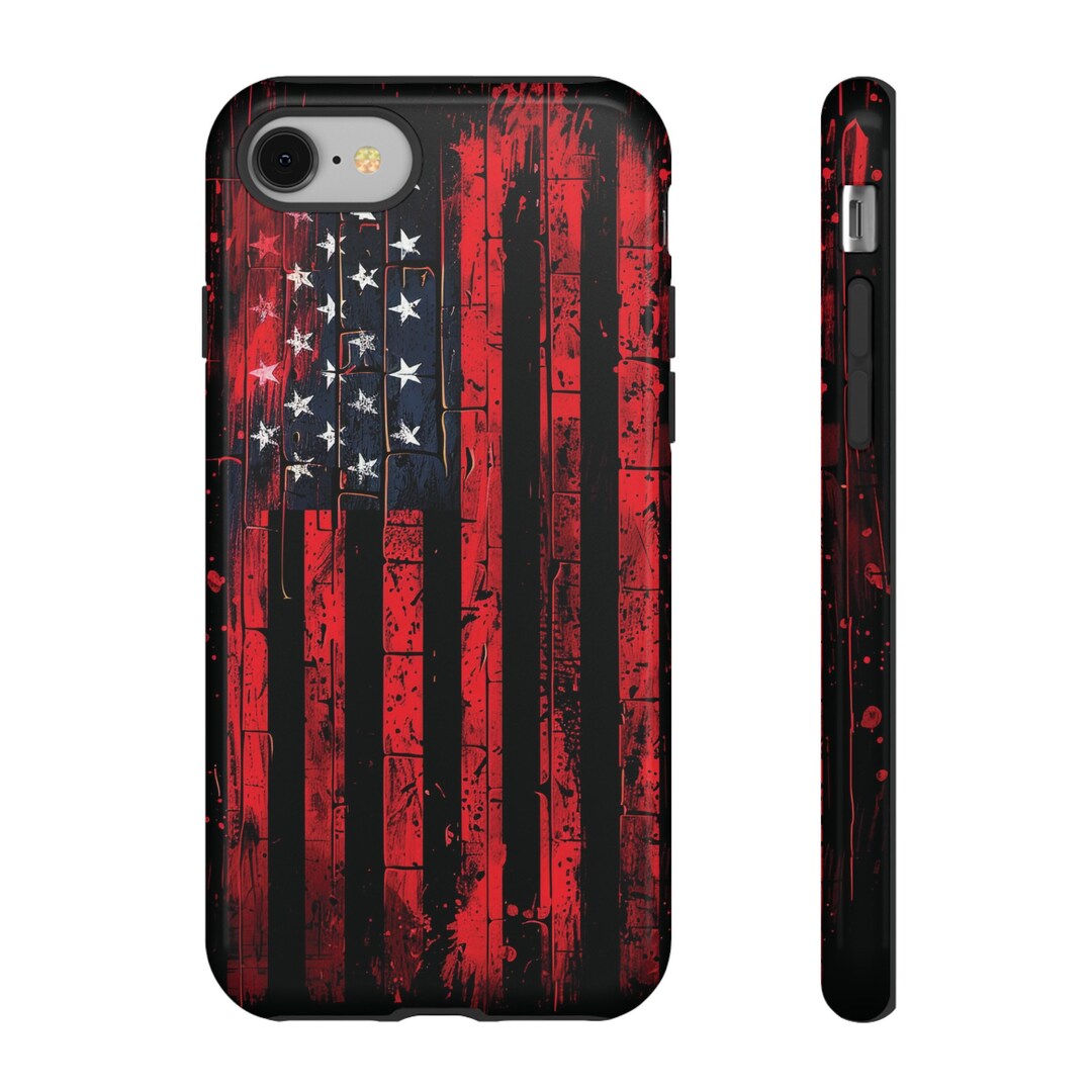 American Flag Neon Red Tough Cases - Etsy