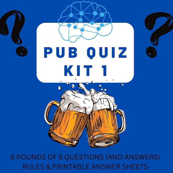 Pub Quiz Printable - Etsy