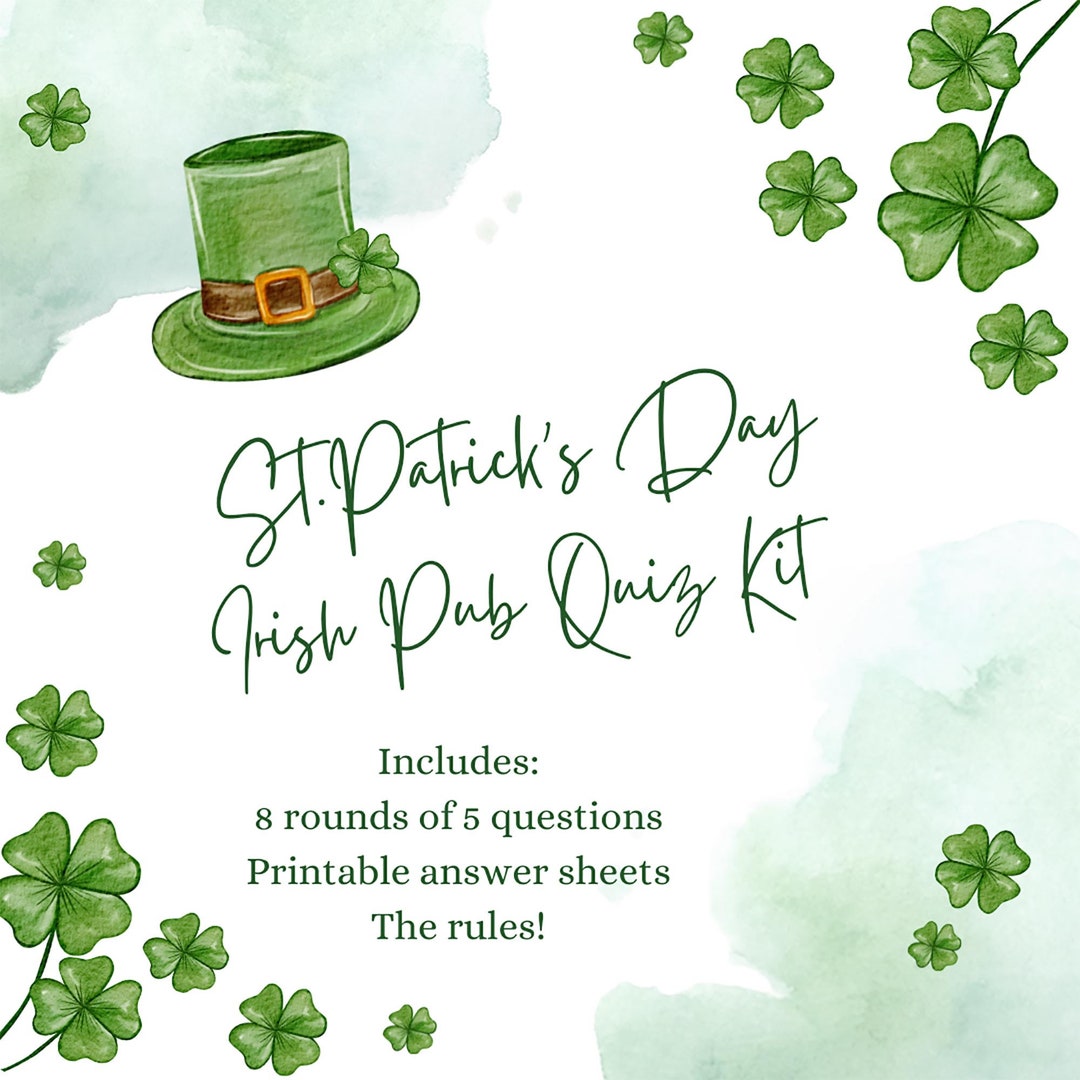 St. Patrick's Day Irish Pub Quiz Kit - Etsy