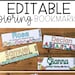 EDITABLE Name + Coloring Bookmarks (google Slides) - Etsy