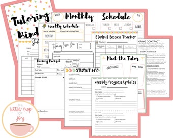 Tutoring Binder greenery EDITABLE: for Planning and Organizing Tutoring ...