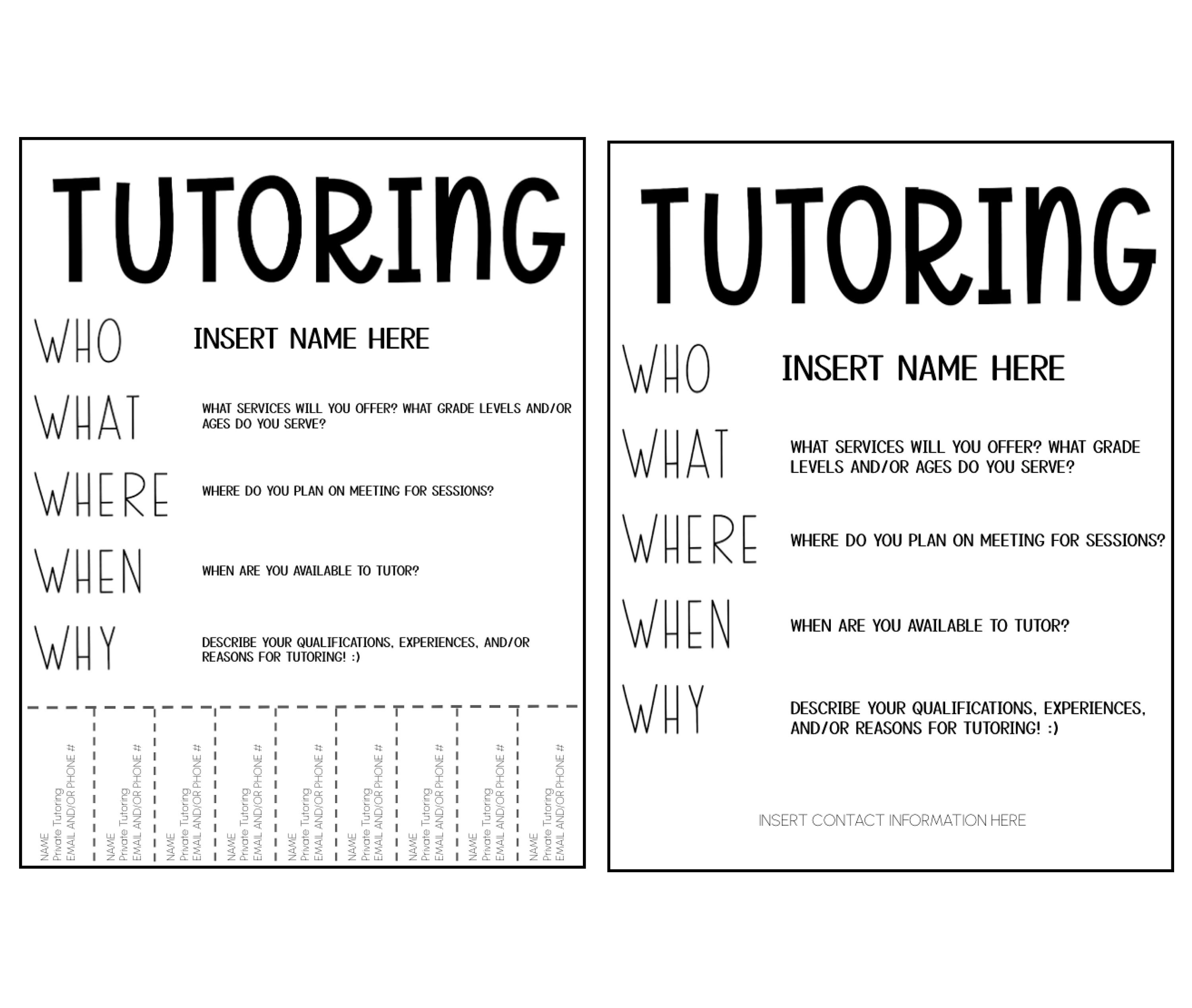 EDITABLE Tutoring Flyer for Tutoring Businesses (printable and Digital ...