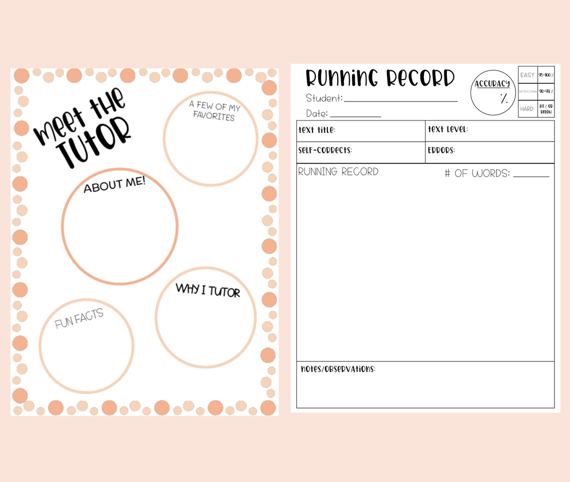 Tutoring Binder bubbly EDITABLE: for Planning and Organizing Tutoring ...