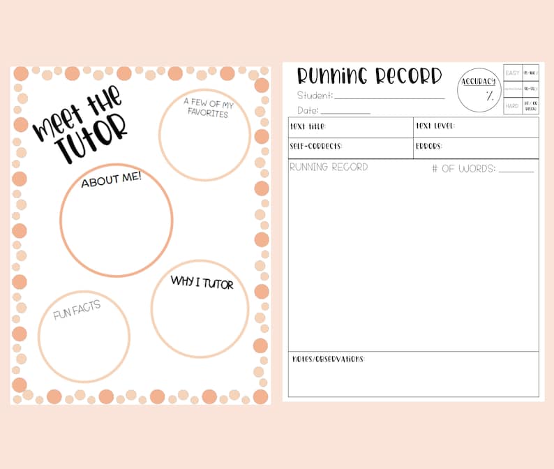 Tutoring Binder (bubbly) EDITABLE: for Planning and Organizing Tutoring ...