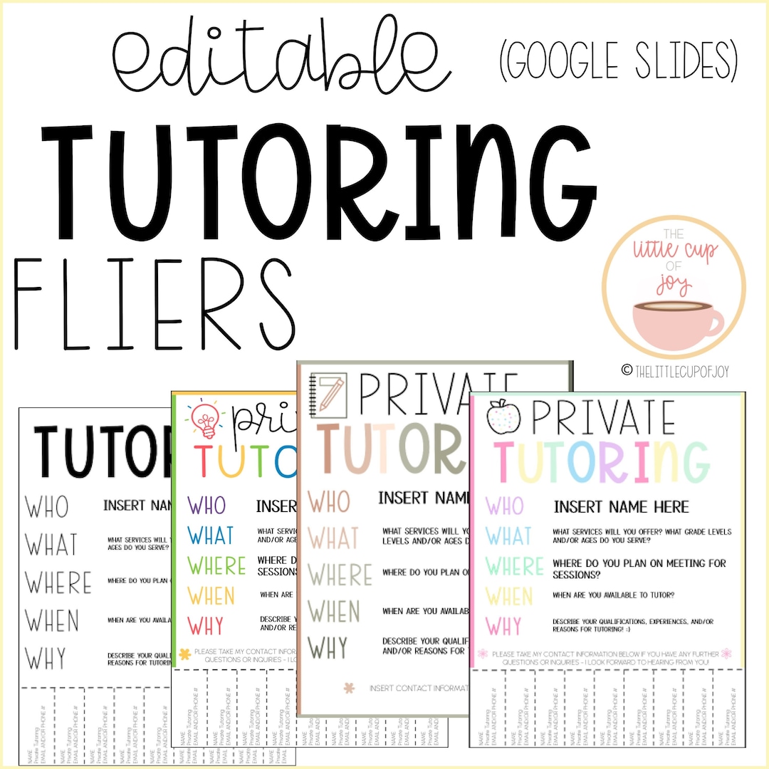 EDITABLE Tutoring Flyer for Tutoring Businesses (printable and Digital ...