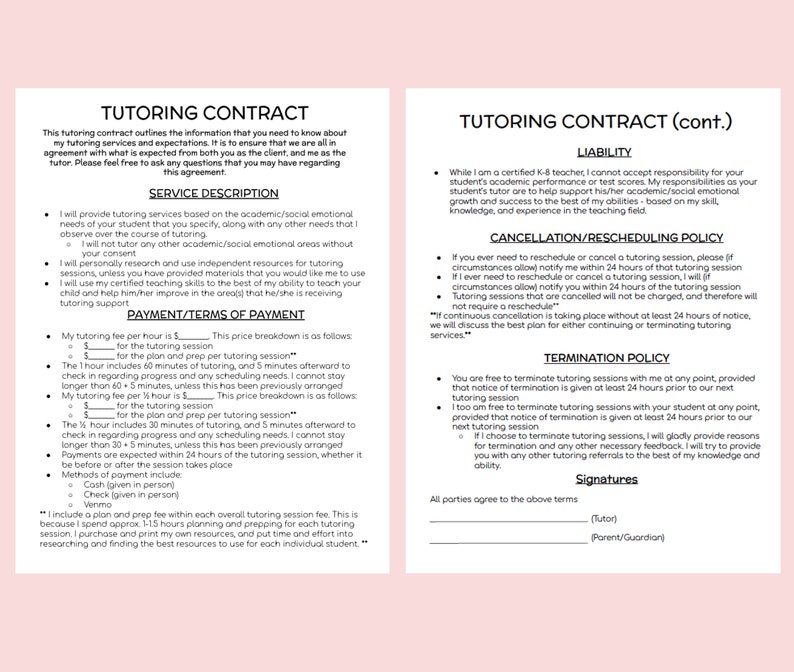 Tutoring Binder script EDITABLE: for Planning and Organizing Tutoring ...