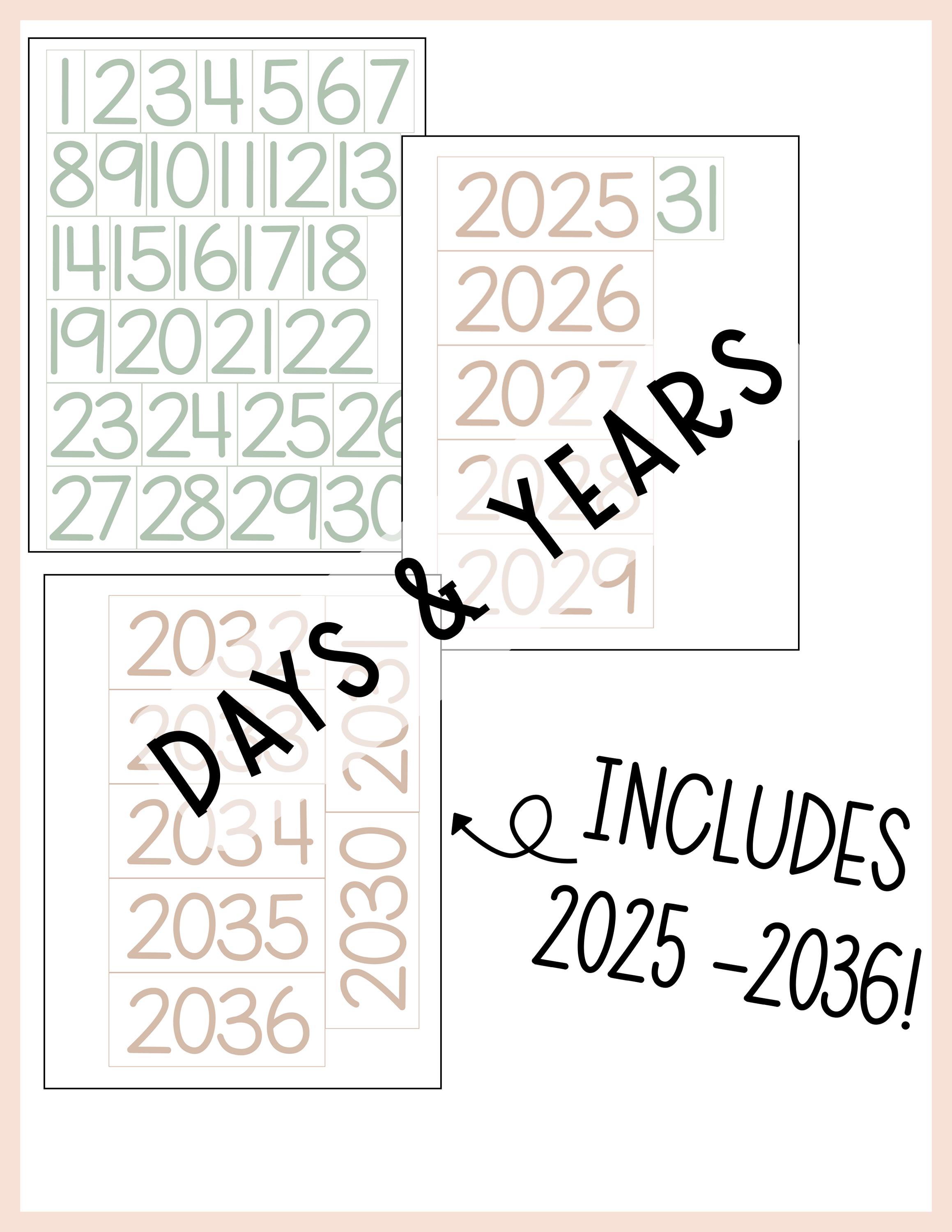 Printable Large Wall Display Calendar (for Bulletin Board/white Board ...