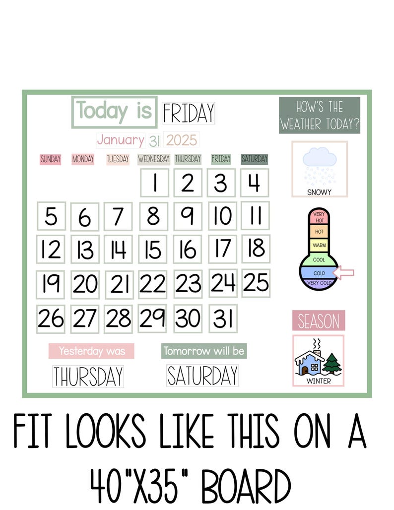 Printable Large Wall Display Calendar (for Bulletin Board/white Board ...