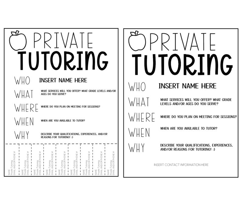 EDITABLE Tutoring Flyer for Tutoring Businesses (printable and Digital ...