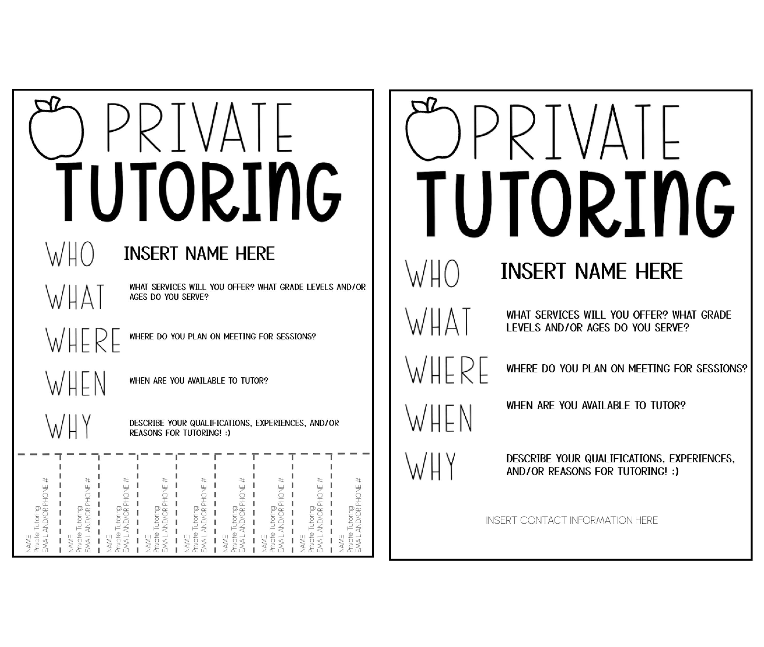 EDITABLE Tutoring Flyer for Tutoring Businesses (printable and Digital ...