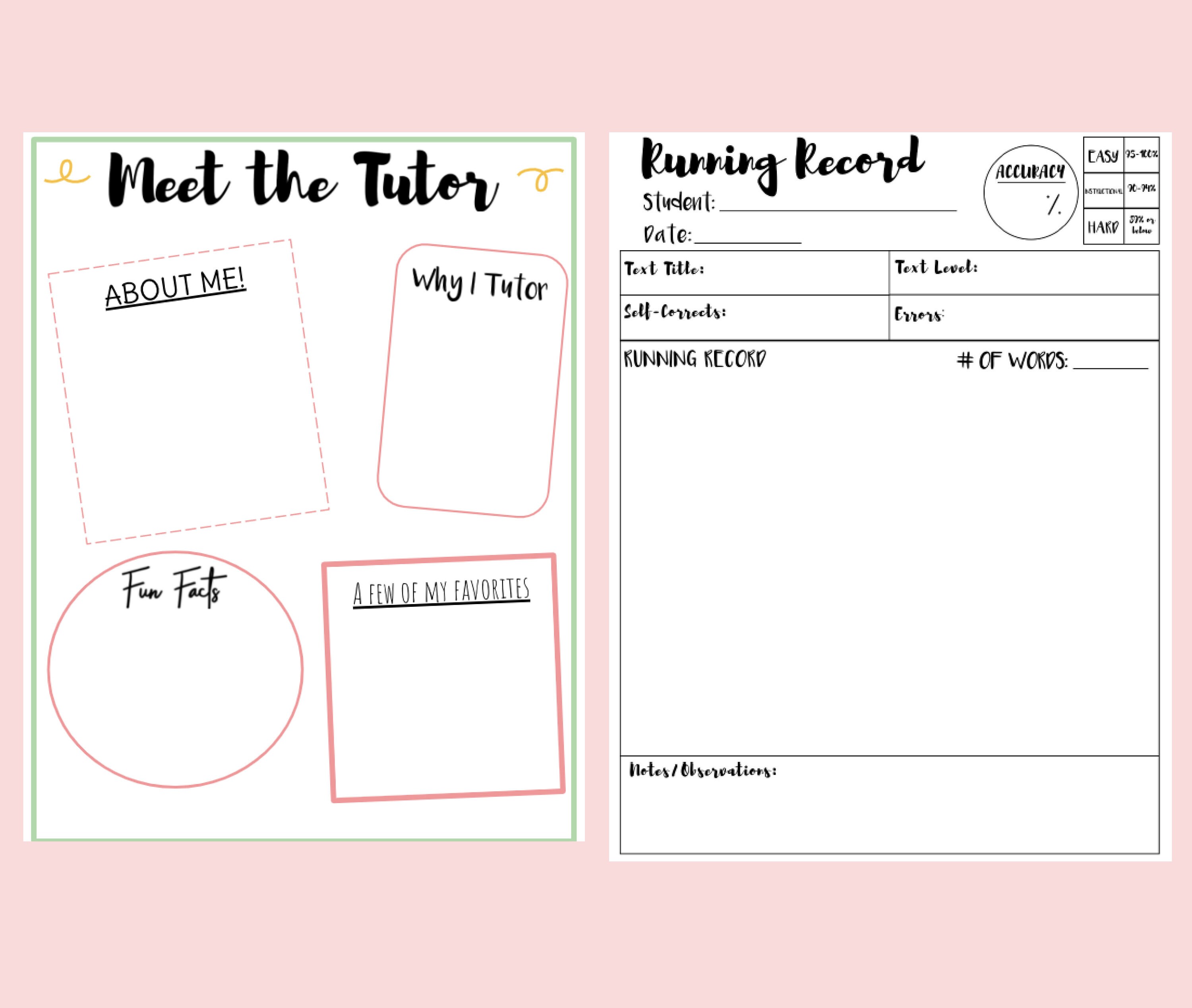 Tutoring Binder (script) EDITABLE: for Planning and Organizing Tutoring ...
