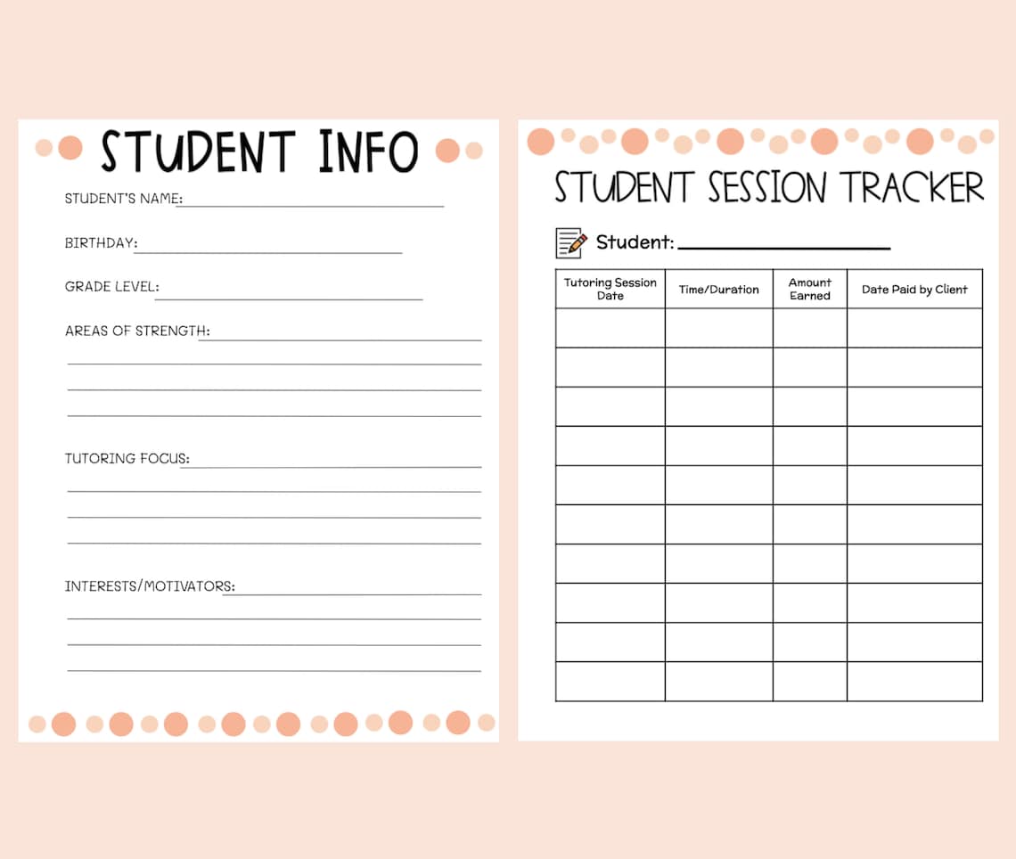 Tutoring Binder (bubbly) EDITABLE: for Planning and Organizing Tutoring ...