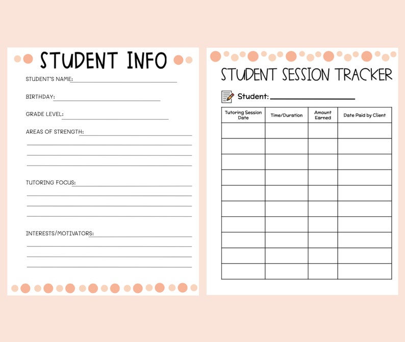 Tutoring Binder (bubbly) EDITABLE: for Planning and Organizing Tutoring ...