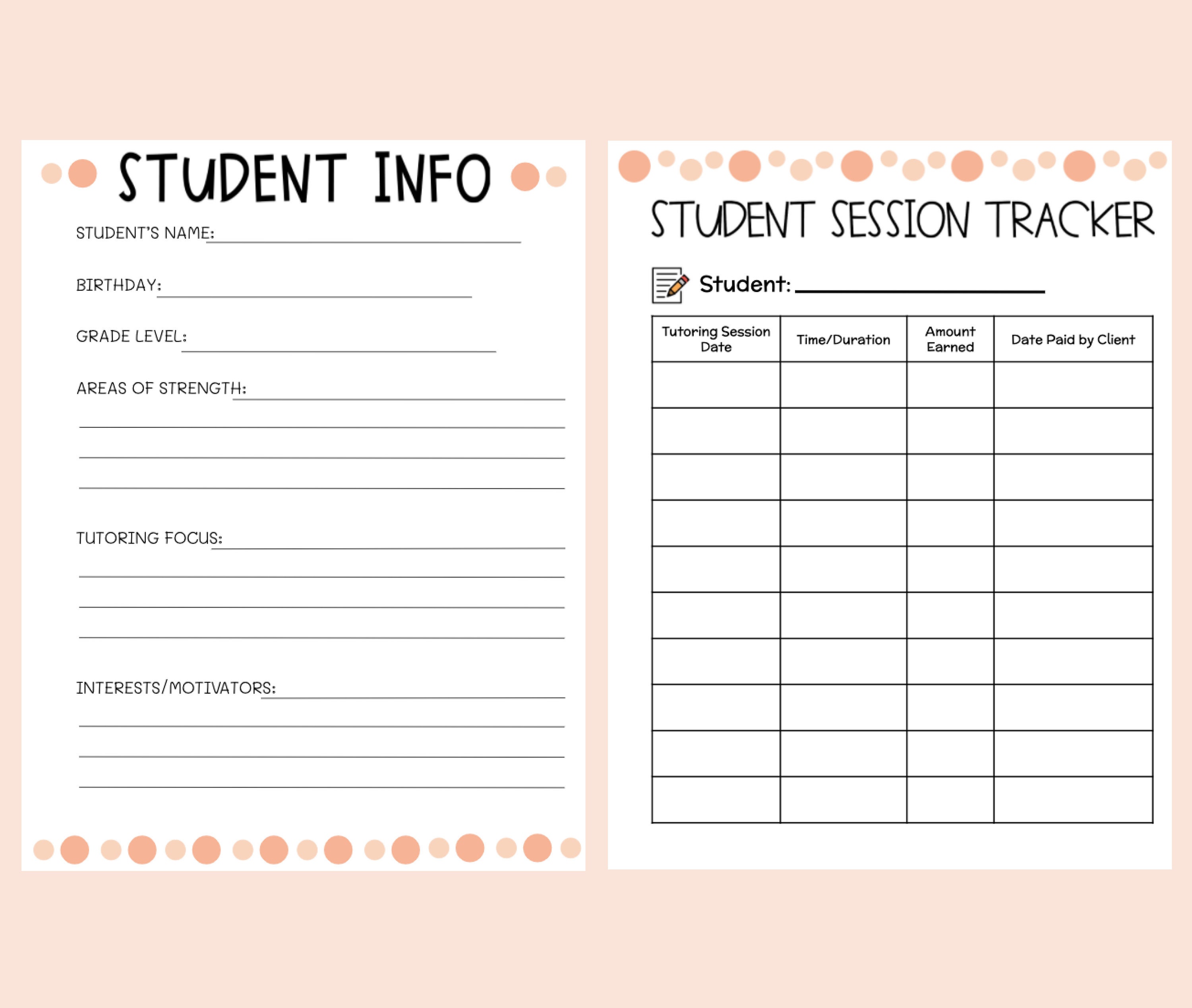 Tutoring Binder (bubbly) EDITABLE: for Planning and Organizing Tutoring ...