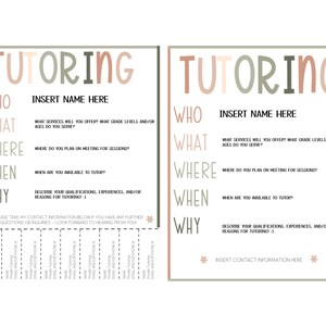 EDITABLE Tutoring Flyer for Tutoring Businesses (printable and Digital ...