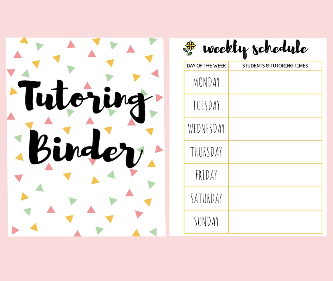 Tutoring Binder (script) EDITABLE: for Planning and Organizing Tutoring ...