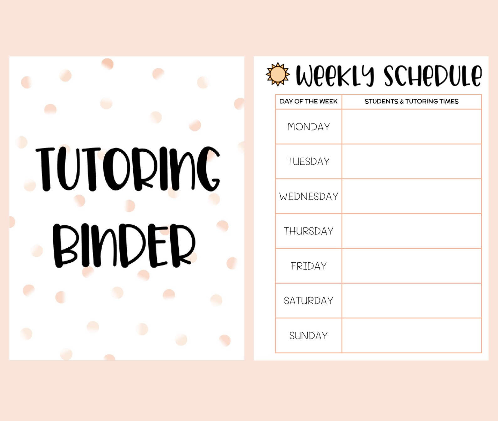 Tutoring Binder (bubbly) EDITABLE: for Planning and Organizing Tutoring ...