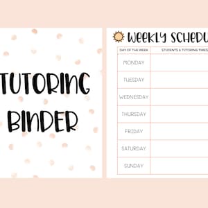 Tutoring Binder (bubbly) EDITABLE: for Planning and Organizing Tutoring ...