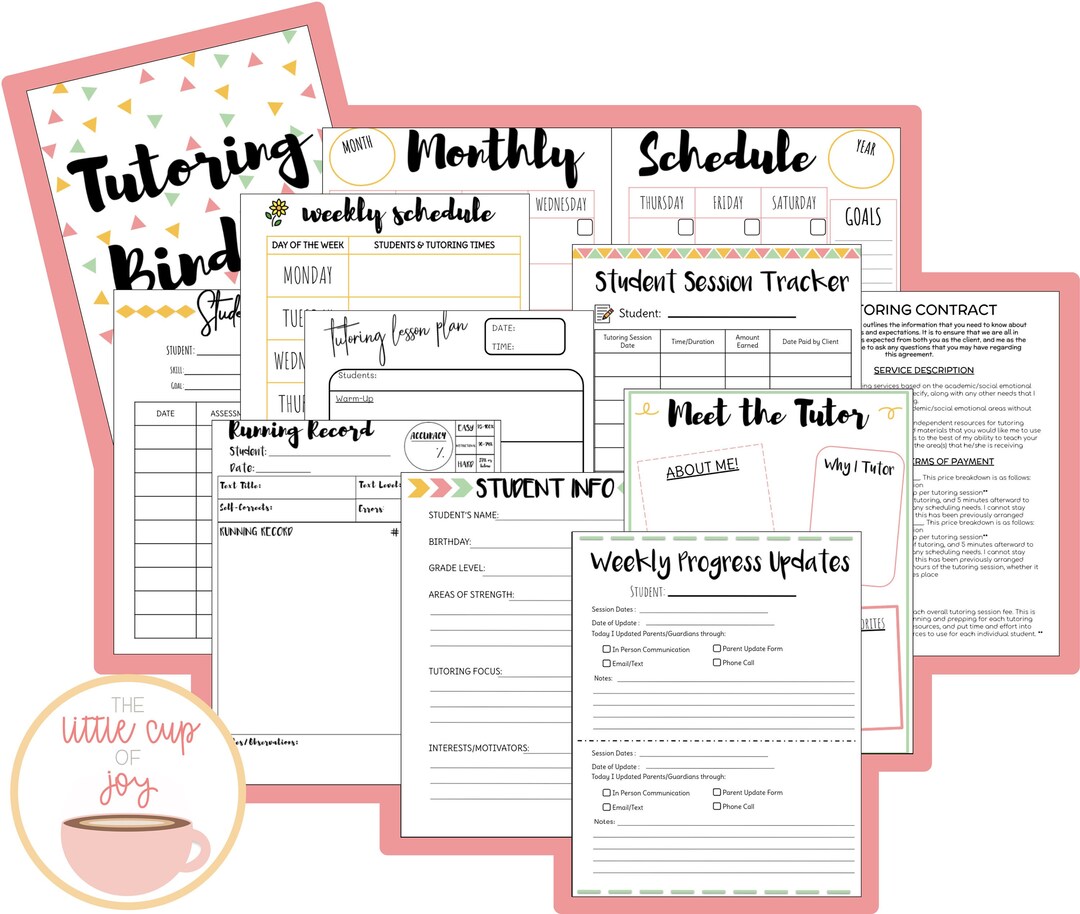 Tutoring Binder (script) EDITABLE: for Planning and Organizing Tutoring ...