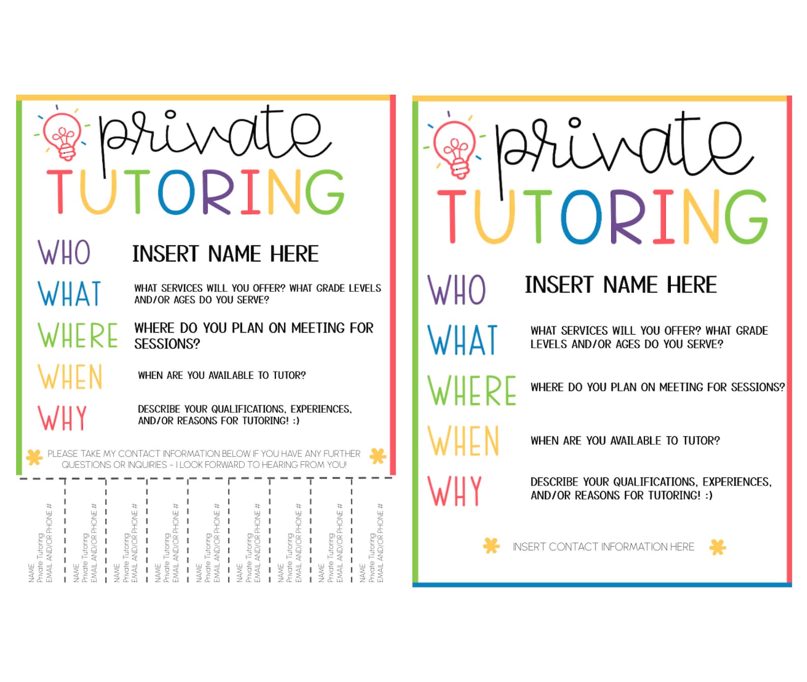 EDITABLE Tutoring Flyer for Tutoring Businesses (printable and Digital ...