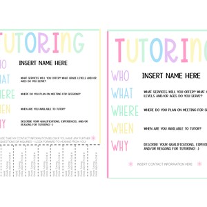 EDITABLE Tutoring Flyer for Tutoring Businesses (printable and Digital ...