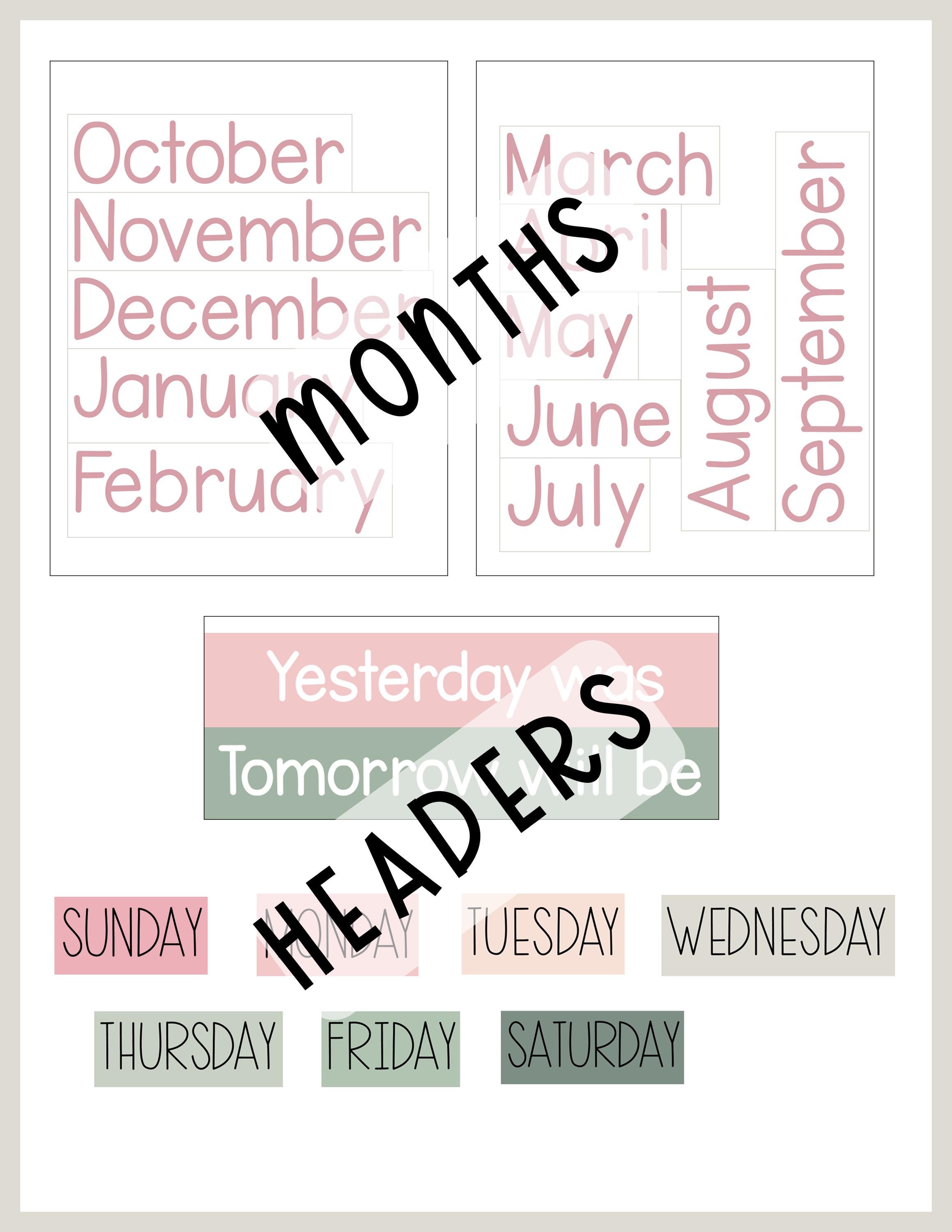 Printable Large Wall Display Calendar (for Bulletin Board/white Board ...