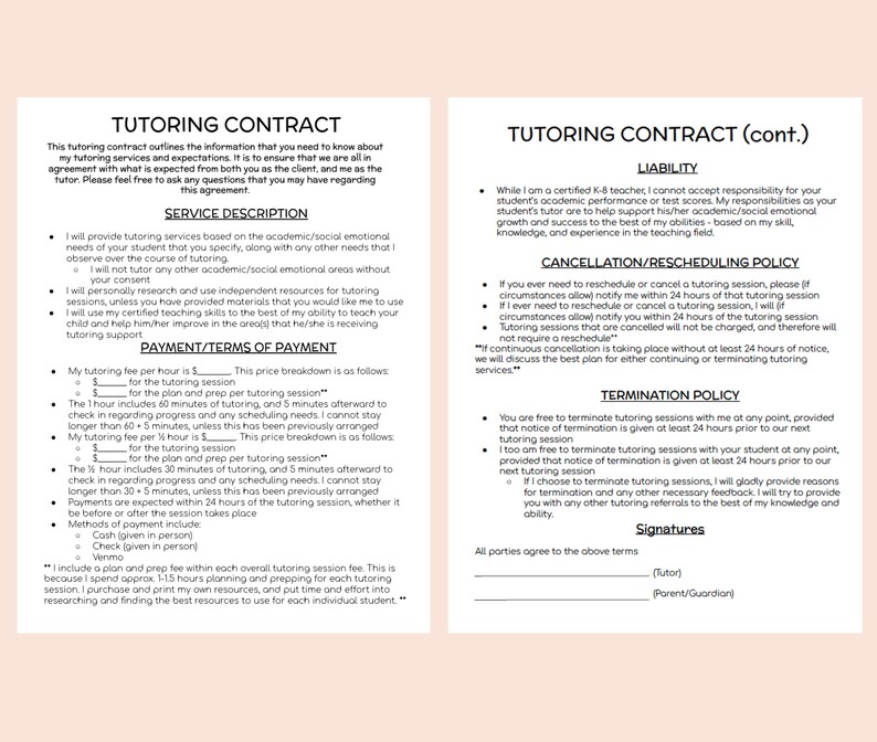 Tutoring Binder (bubbly) EDITABLE: for Planning and Organizing Tutoring ...