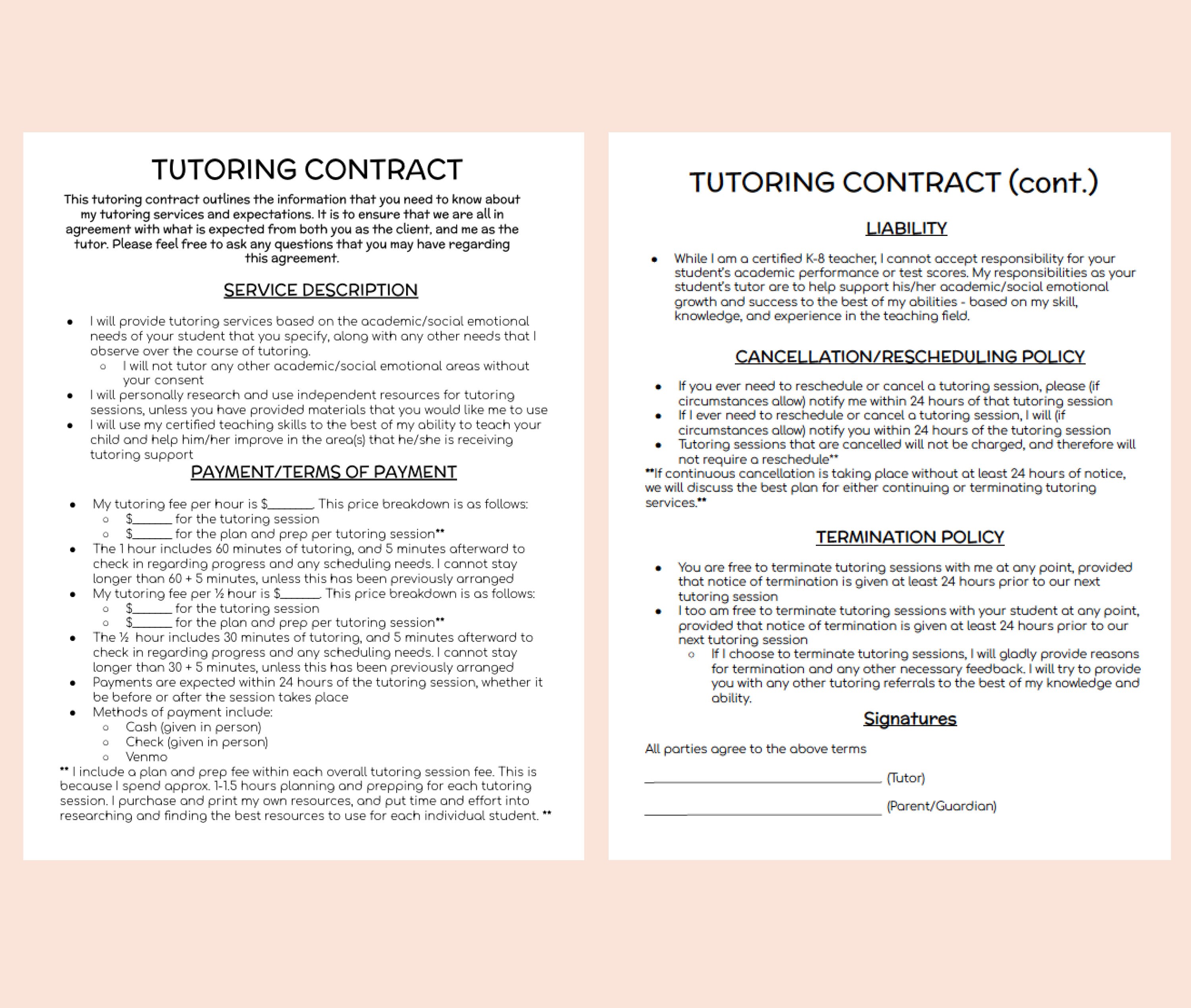 Tutoring Binder (bubbly) EDITABLE: for Planning and Organizing Tutoring ...