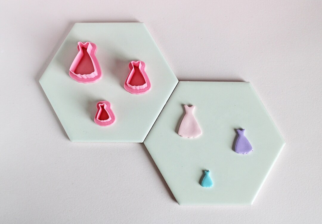 Dress Clay Cutters 1in - .50in, 3D Printed Cutter, Cutter Set, Summer ...