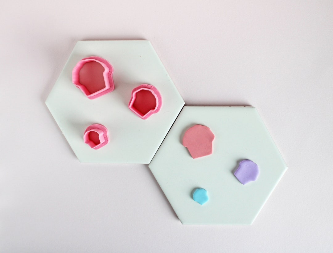 Muffin Clay Cutters 1in - .50in, 3D Printed Cutter, Cutter Set, Polymer ...