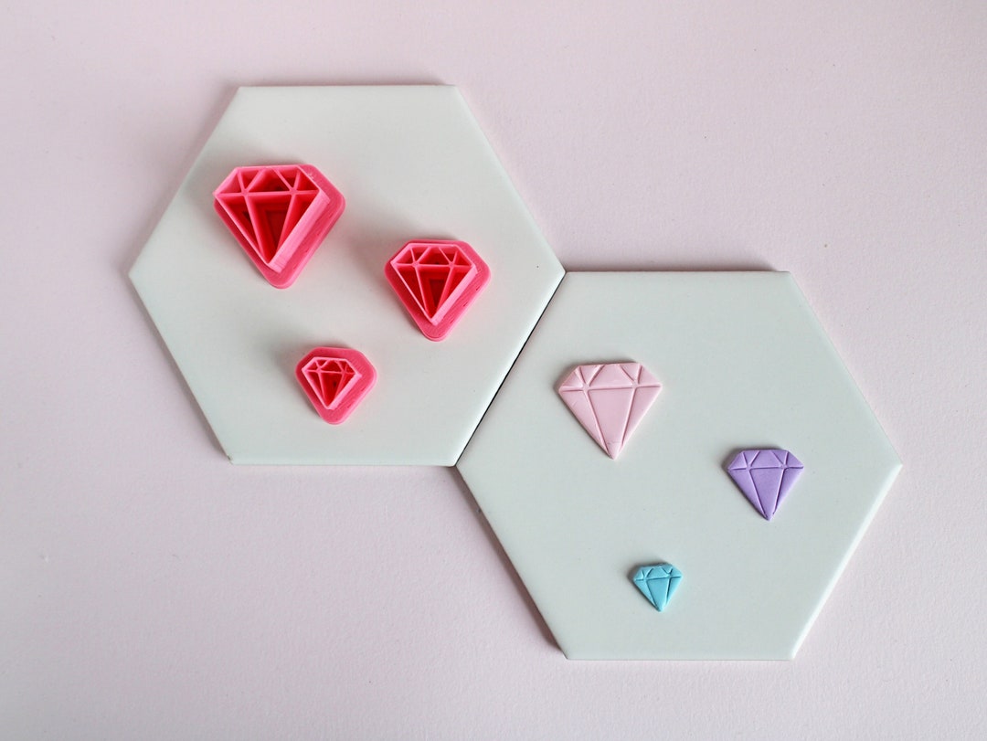 Stylized Diamond Clay Cutters 1in - .50in, 3D Printed Cutter, Cutter ...