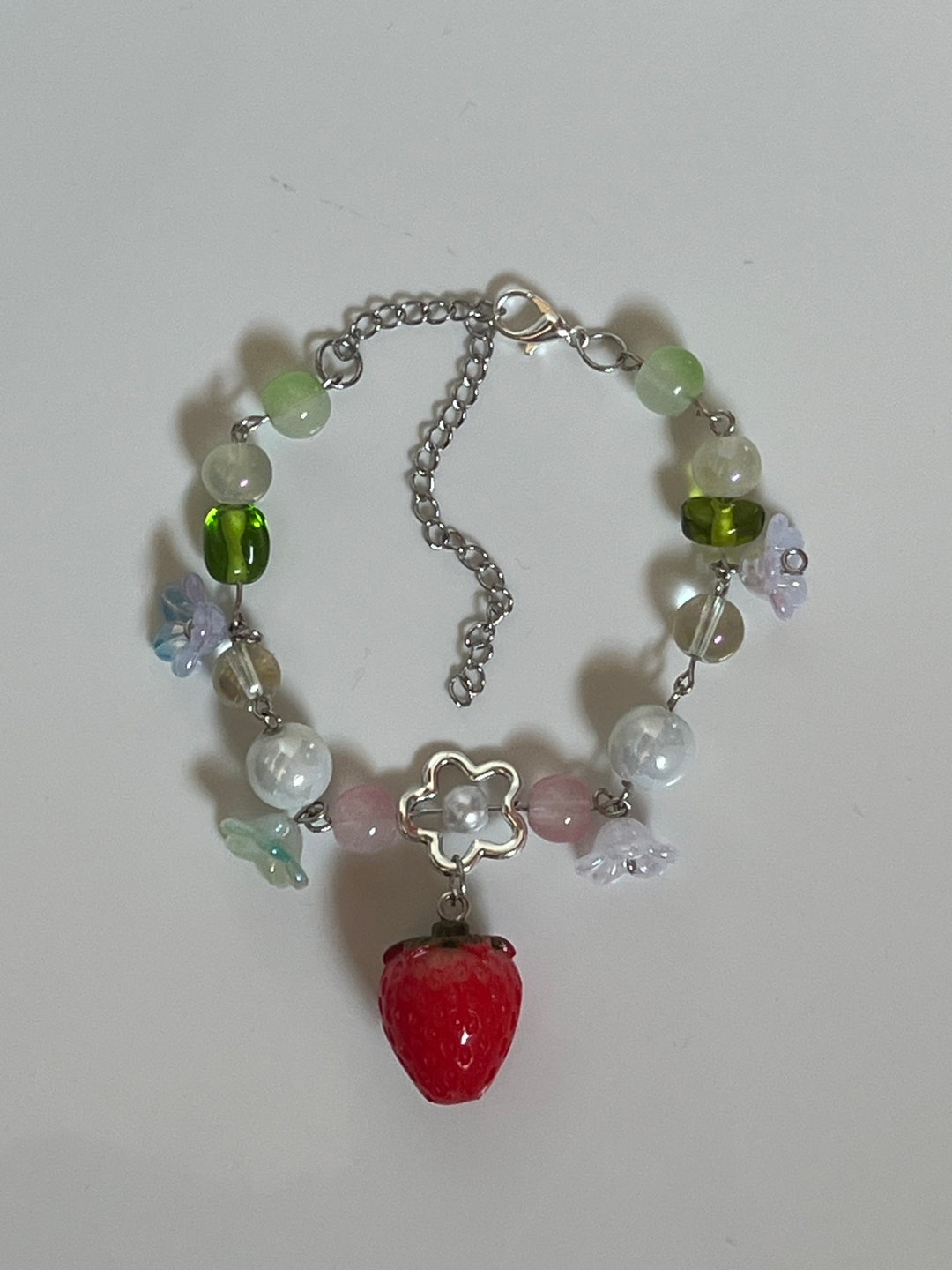 Strawberry Charm Bracelet - Etsy