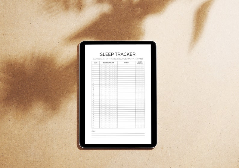 Digital, Printable Sleep Tracker (A4), Instant Download - Etsy