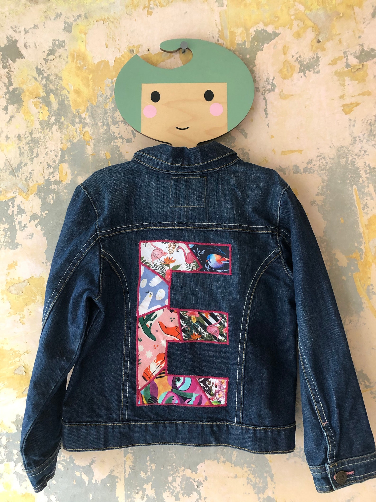Personalised Letter Pre Loved Denim Jacket Bespoke Embroidered Jacket ...