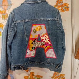 Personalised Letter Pre Loved Denim Jacket | Bespoke Embroidered Jacket ...