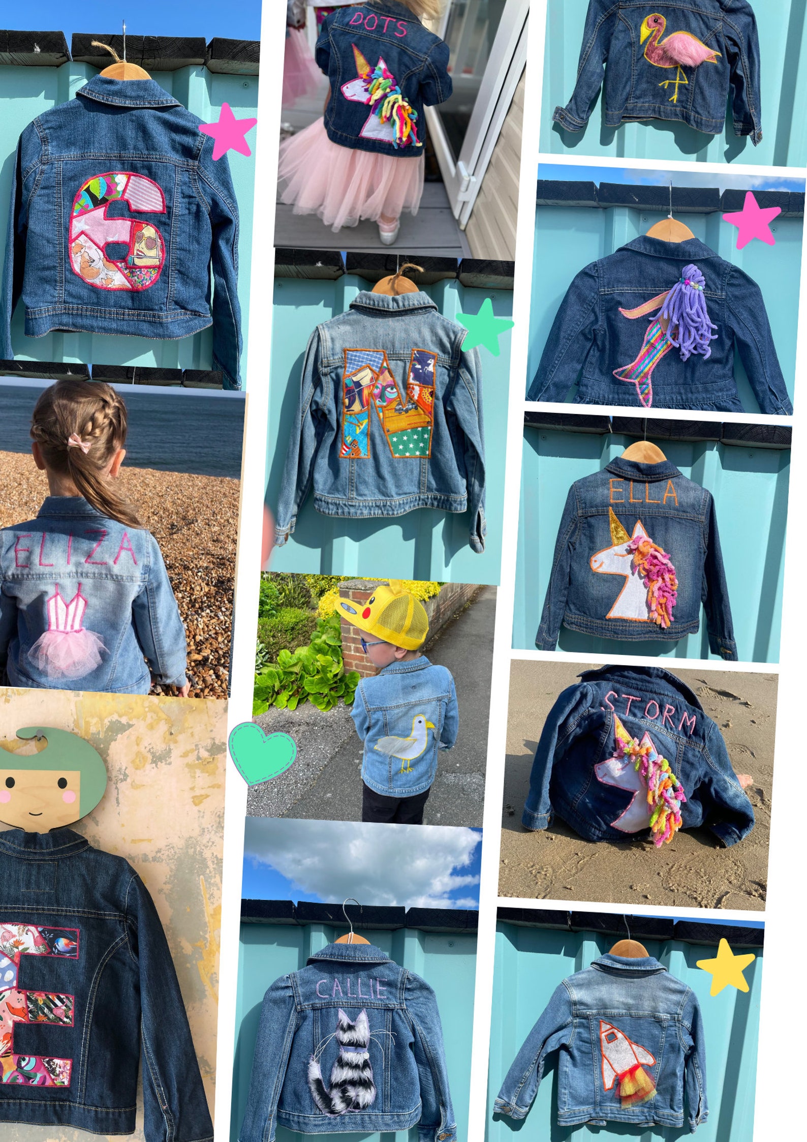 Personalised Letter Pre Loved Denim Jacket Bespoke Embroidered Jacket ...