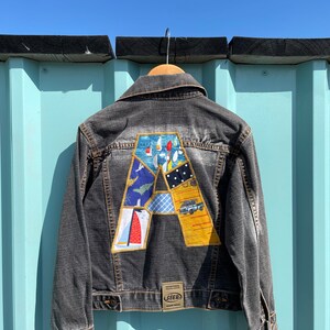 Personalised Letter Pre Loved Denim Jacket | Bespoke Embroidered Jacket ...